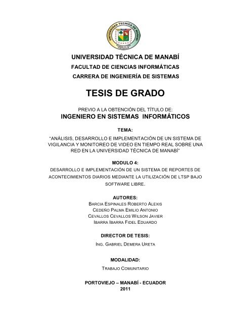 tesis de grado - Repositorio UTM - Universidad TÃ©cnica de ManabÃ­