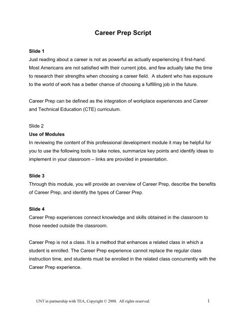 Supporting documents - Career and Technical Education