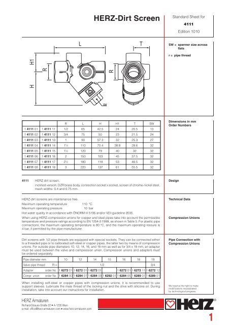 Data Sheet - Herz Valves UK