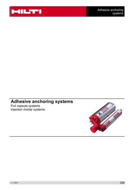 Adhesive anchoring systems - Hilti