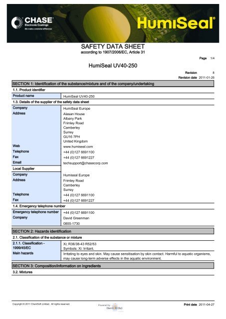 SAFETY DATA SHEET