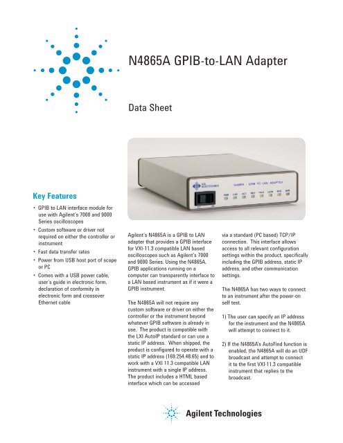 N4865A GPIB-to-LAN Adapter - H TEST a.s.