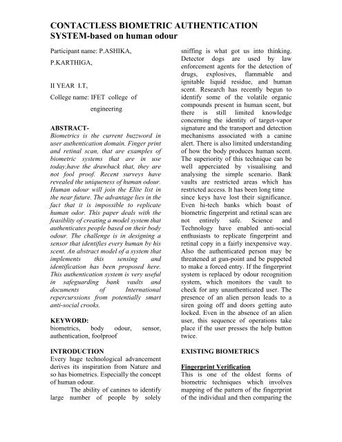 CONTACTLESS BIOMETRIC AUTHENTICATION SYSTEM-based ...