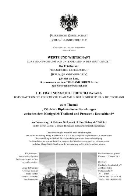 150 Jahre Diplomatische Beziehungen zwischen dem KÃ¶nigre