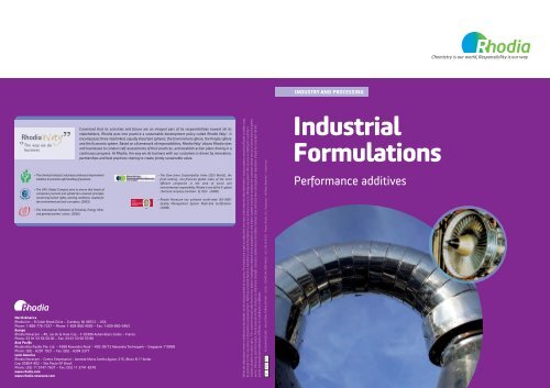 Industrial Formulations - Rhodia
