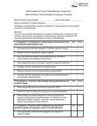 Administration of Cancer Chemotherapy Competency Checklist
