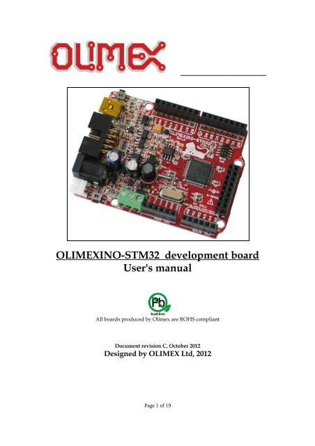 OLIMEXINO-STM32 User manual
