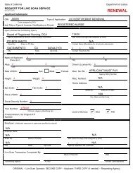 REQUEST FOR LIVE SCAN SER