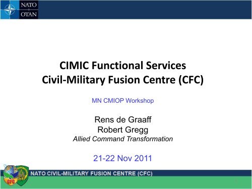 CIMIC Functional Services Civil-Military Fusion Centre (CFC) - Nato