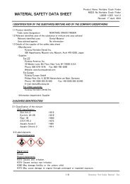 MATERIAL SAFETY DATA SHEET - Turkuaz Dental