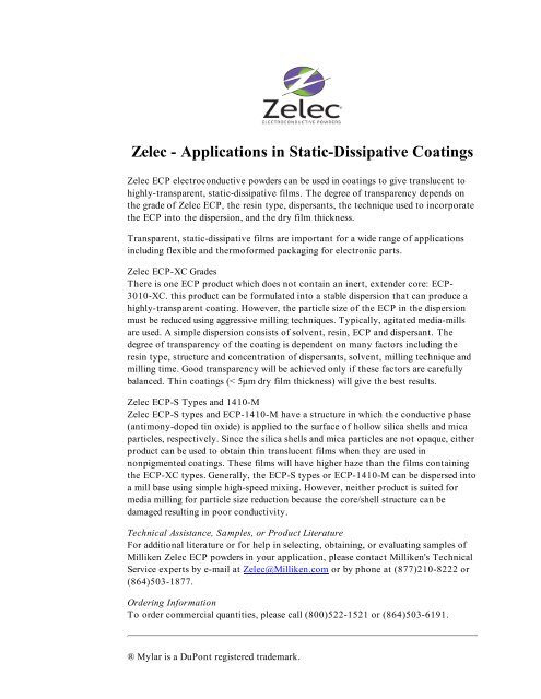 Static-Dissipative Coatings - Milliken Chemical