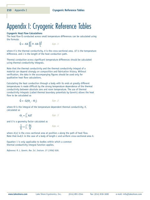Appendix I: Cryogenic Reference Tables - unist