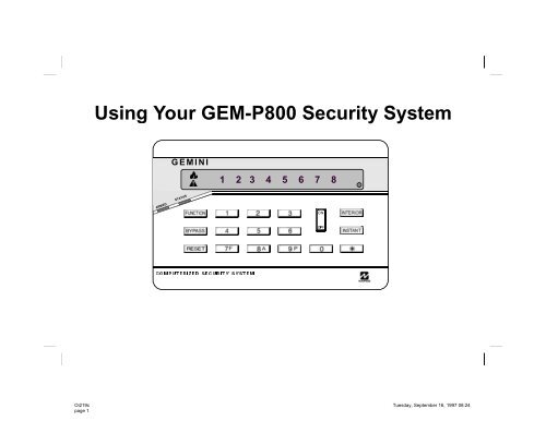 Using Your GEM-P800 Security System - The Monitoring Center