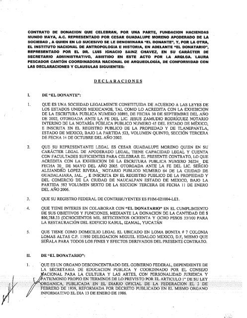 contrato de donacion ciue celebran, por una parte, fundacion ...