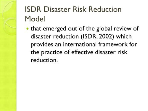 ISDR Disaster