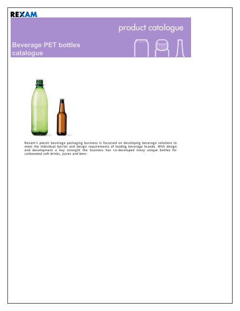 Beverage PET bottles catalogue - Rexam Catalogue