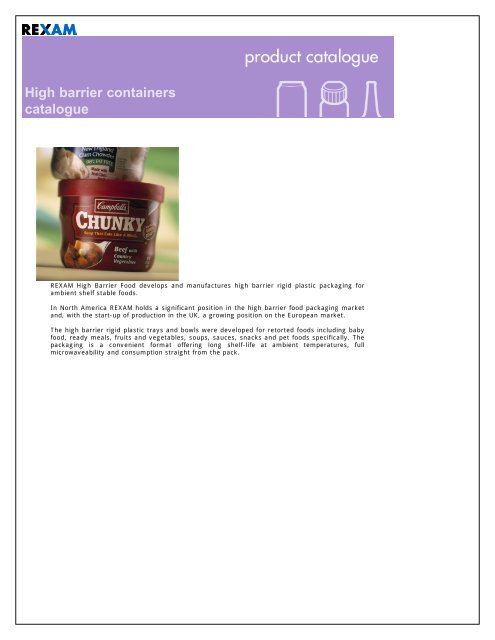 Download this catalogue as a PDF file - Rexam Catalogue