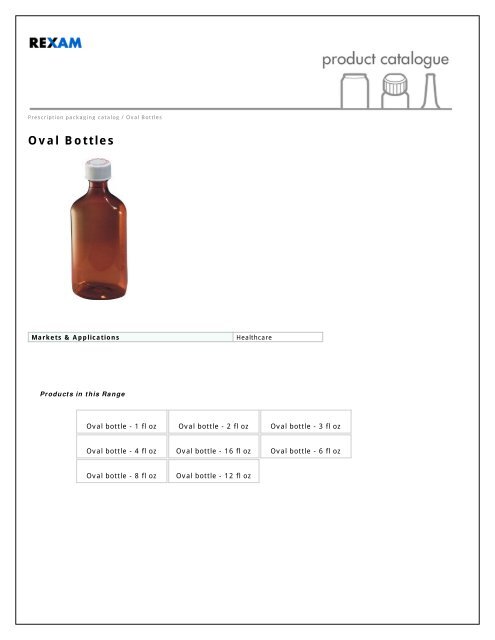 Oval Bottles - Rexam Catalogue
