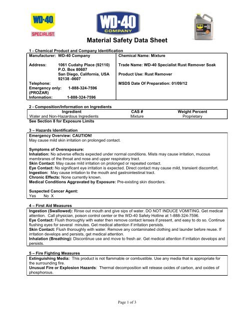 Rust Remover Soak - WD-40 Company