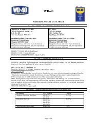 Material safety data sheet (msds) - 3-in-one - WD-40 Company