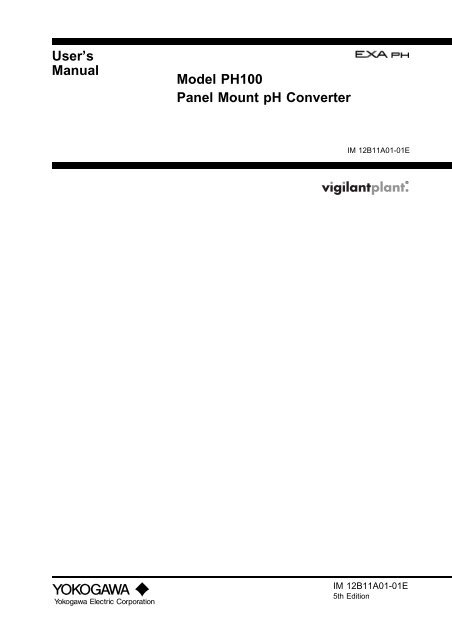 PH100 Panel Mount pH Converter (1.96MB) - Yokogawa