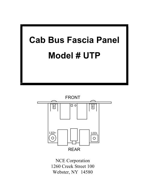 Cab Bus Fascia Panel Model # UTP - NCE - DCC Concepts