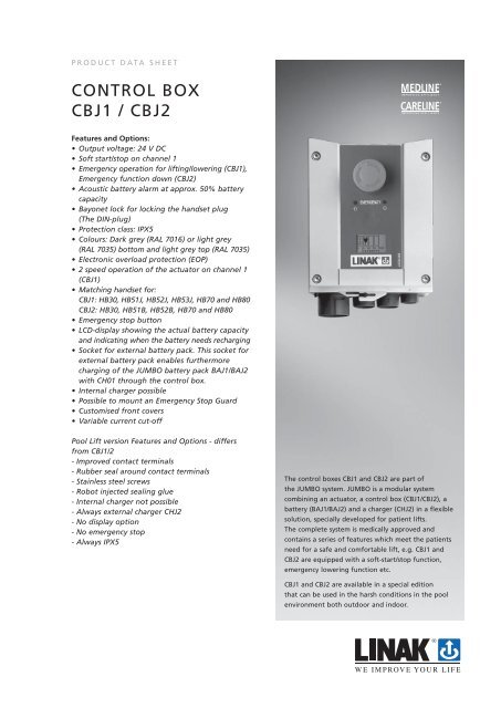 CONTROL BOX CBJ1 / CBJ2 - Linak