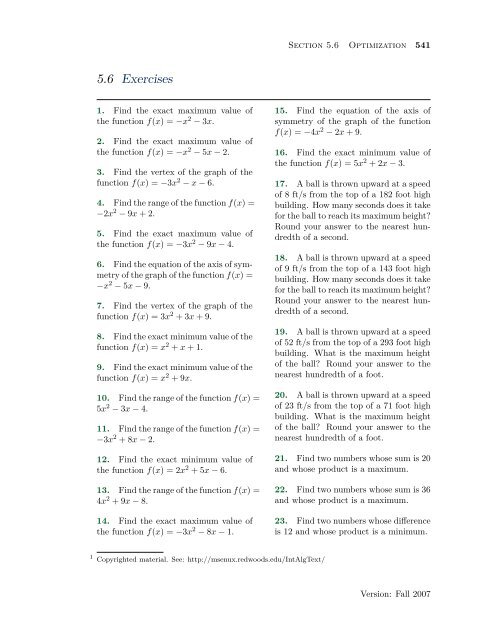 Exercises with Answers