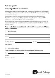 CCTV Subject Access Request Form - Perth College