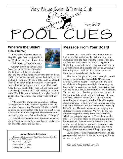 View Ridge Swim &Tennis Club - View Ridge Swim and Tennis Club