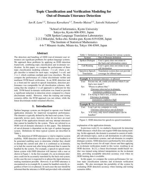 Topic Classification and Verification Modeling for Out-of-Domain ...