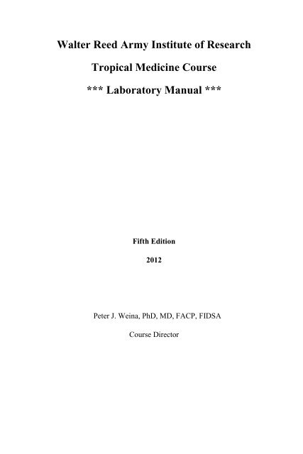 Walter Reed Army Institute of Research Tropical Medicine Course ...