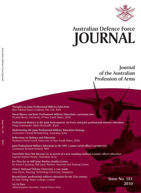 Issue No. 181 2010 - Australian Defence Force Journal