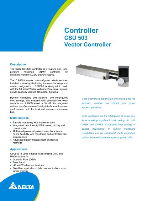 Controller CSU 503.pdf - DELTA Power Solutions