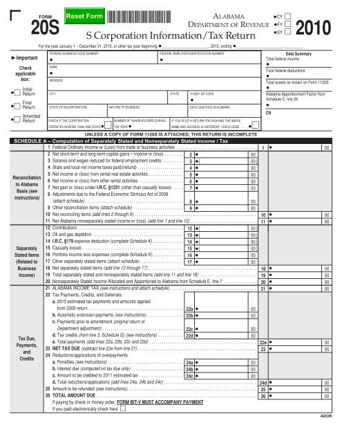 fillable form - Alabama Department of Revenue