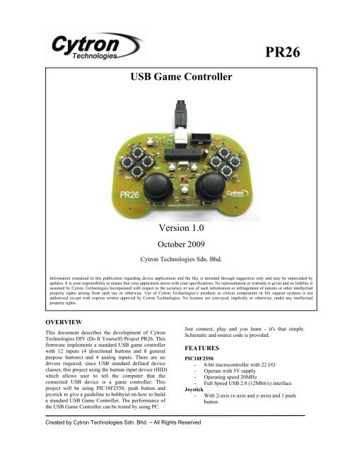 USB Game Controller - RobotShop