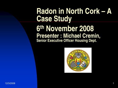 Radon in North Cork - Radiological Protection Institute of Ireland