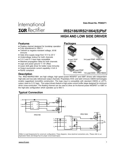 IRS2186/IRS21864(S)PbF