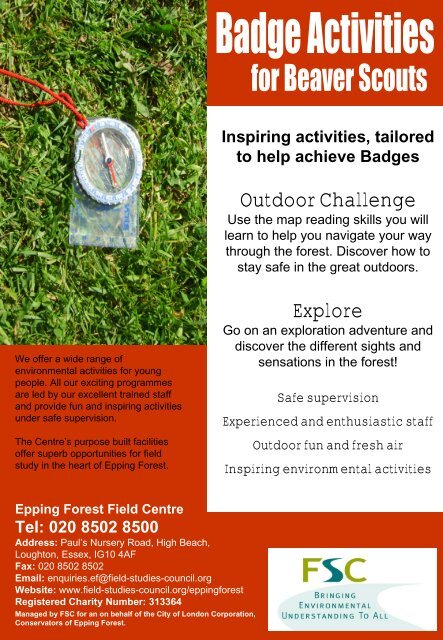 Beaver Scout Leaflet - Field Studies Council