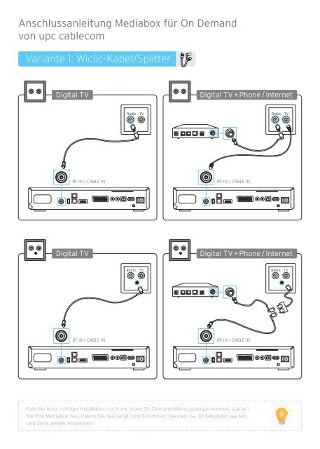 Anschlussanleitung Mediabox für On Demand von upc cablecom ...