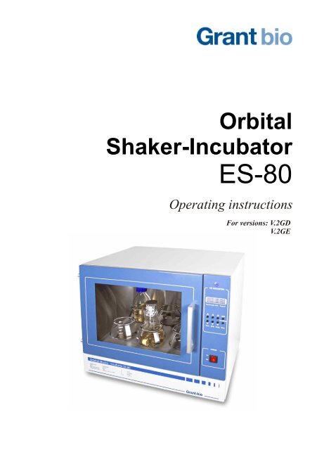 ES-80 Operating Instructions - Grant Instruments