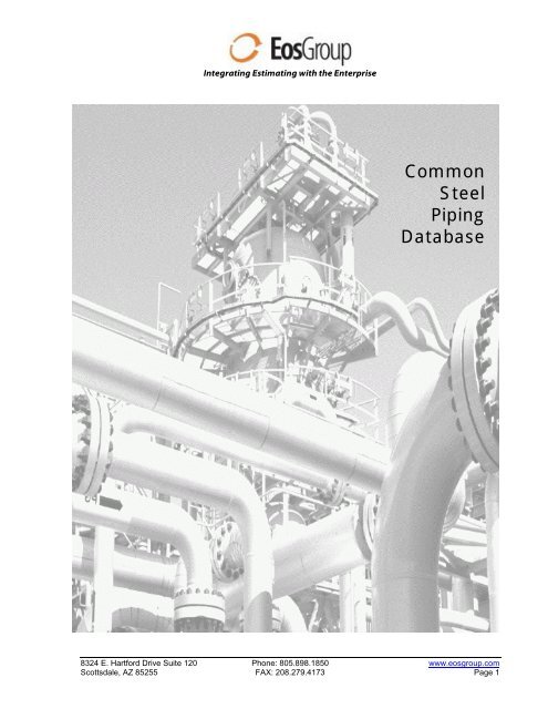 Common Steel Piping Database - Eos Group, Inc
