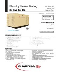 20KW Spec Sheet - Generac Parts