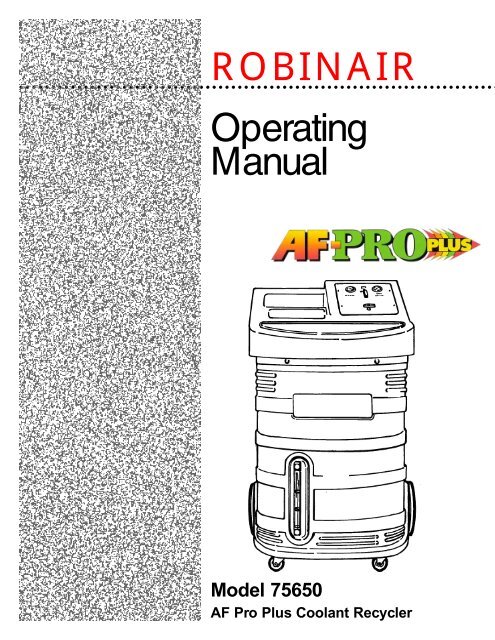 Robinair 75650 Coolant Recycler - NY Tech Supply