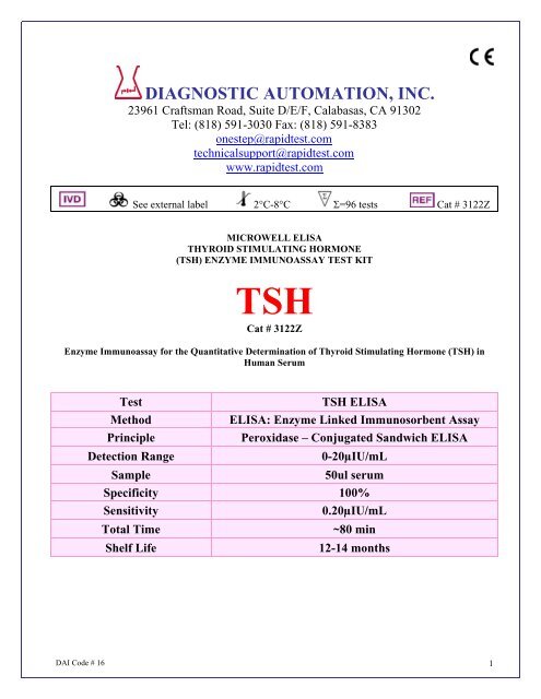 TSH ELISA kit - Diagnostic Kit