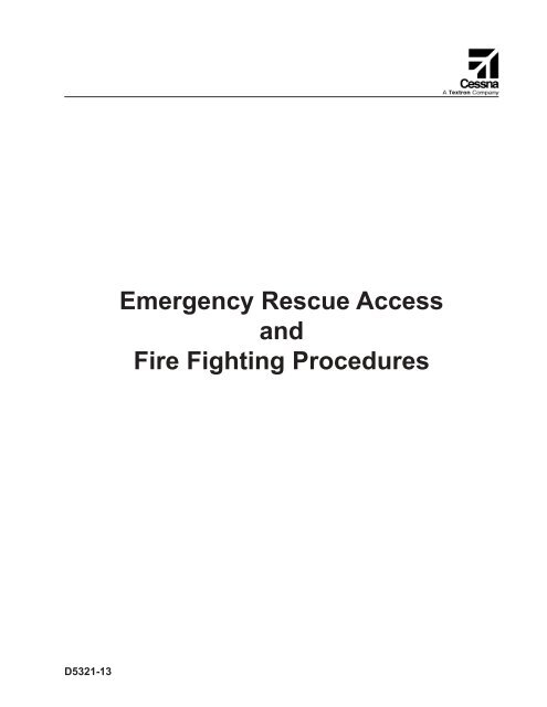 Emergency Rescue Access and Fire Fighting Procedures - Cessna