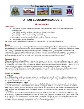 PATIENT EDUCATION HANDOUTS