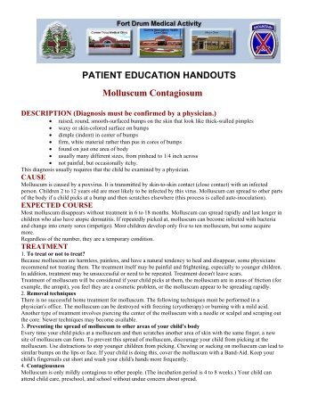 PATIENT EDUCATION HANDOUTS