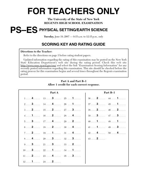 Scoring Key and Rating Guide