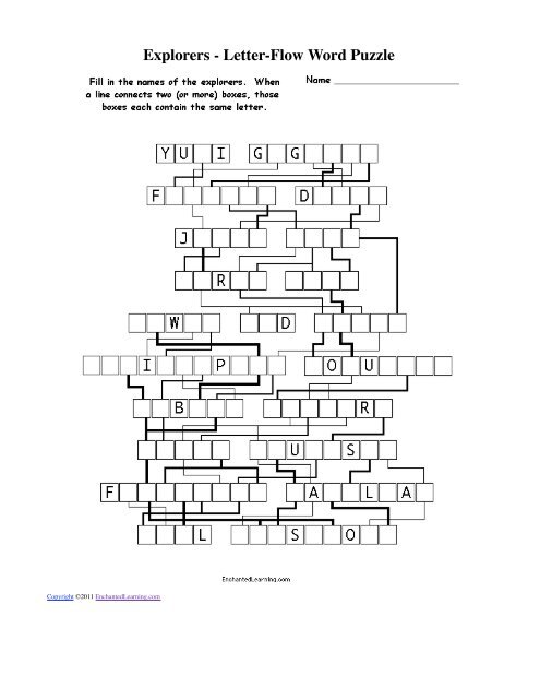Explorers - Letter-Flow Word Puzzle